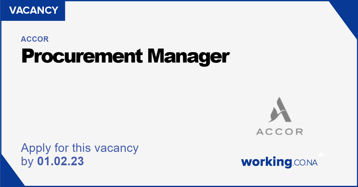 Accor: Procurement Manager, Windhoek - Working.co.na