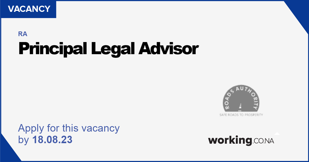 RA: Principal Legal Advisor, Windhoek - Working.co.na